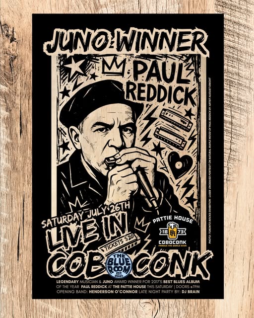 Paul Reddick: July 26, 2025 – The Blue Room Coboconk